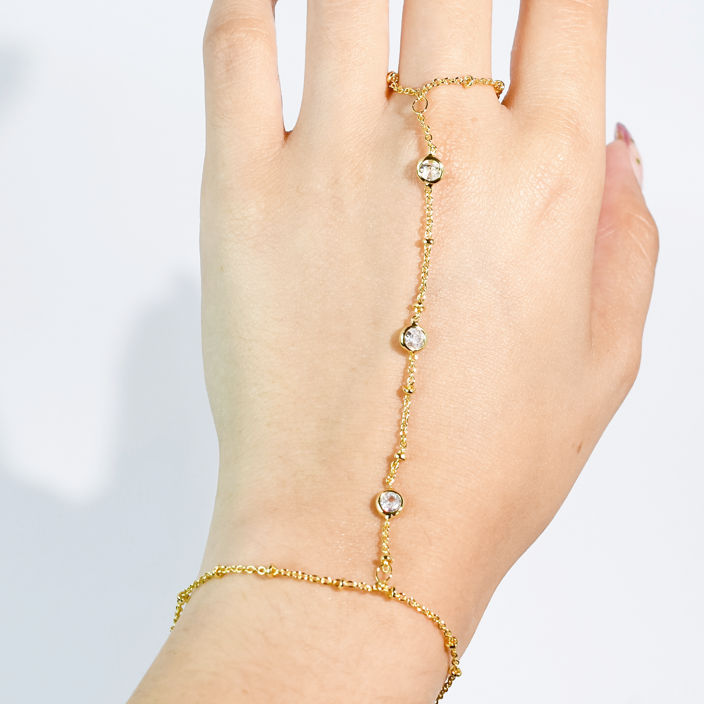 Aurora Touch Hand Chain Gold – Treasure Jewels, Inc.