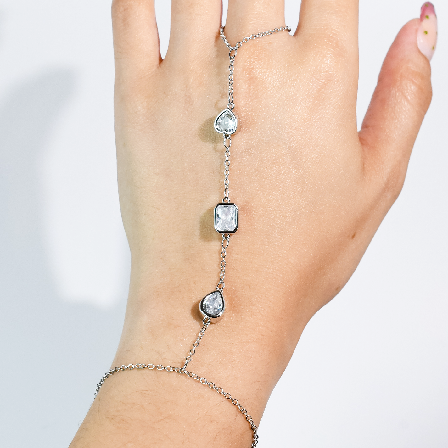 Dazzle Drip Silver Hand Chain – Treasure Jewels, Inc.